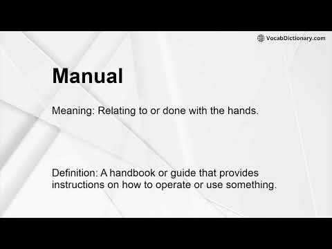 Manual Meaning