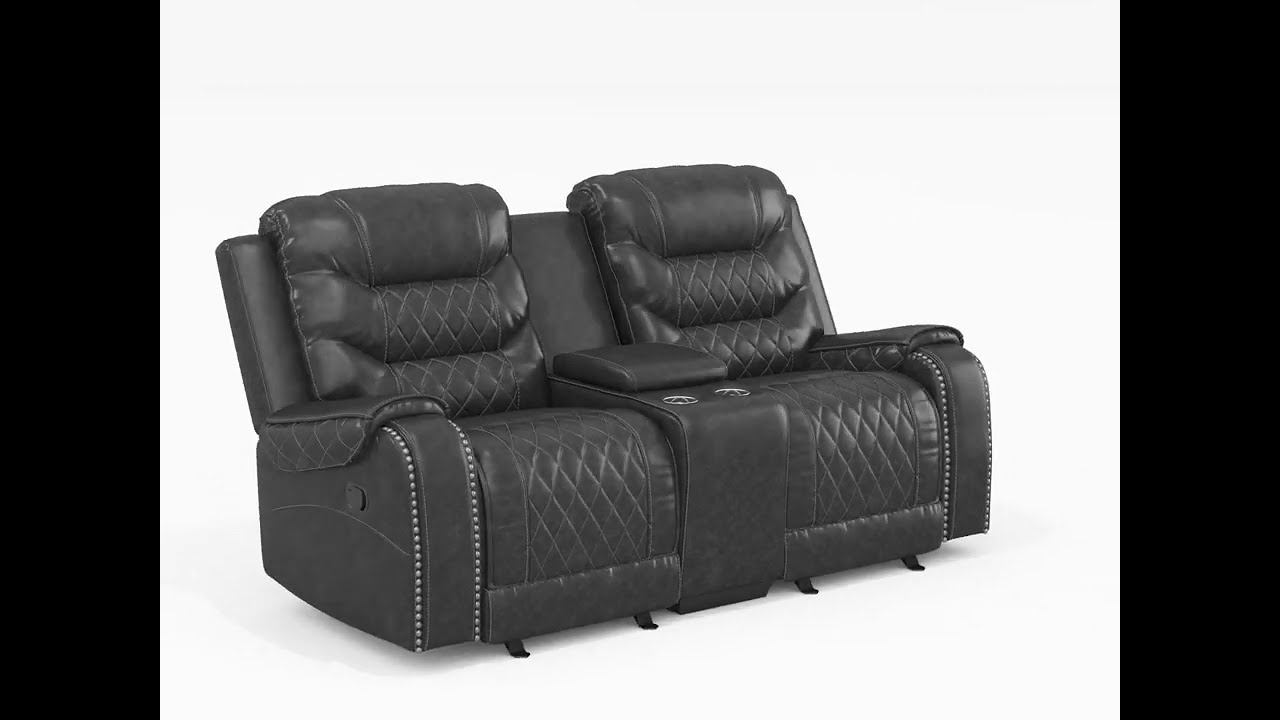 Putnam Double Glider Reclining Center Console Loveseat from Homelegance