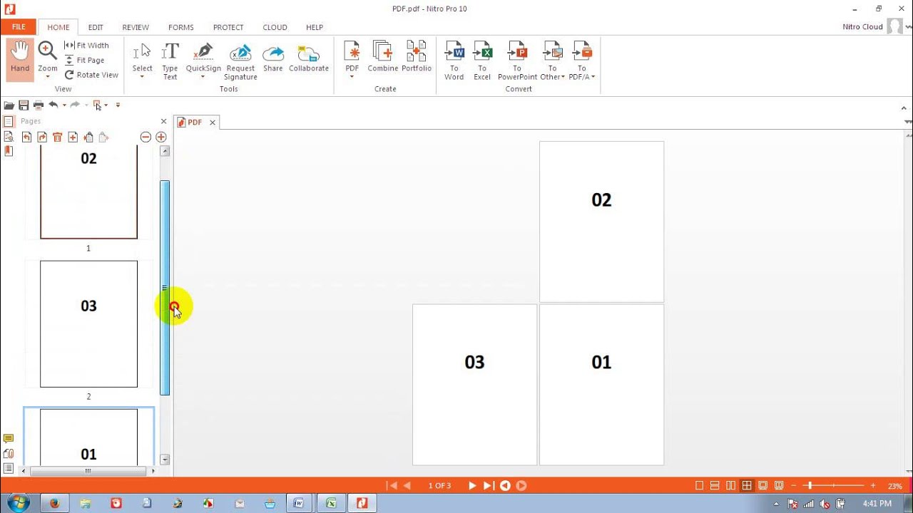 MENGUBAH URUTAN HALAMAN PADA FILE PDF DENGAN NITRO 10