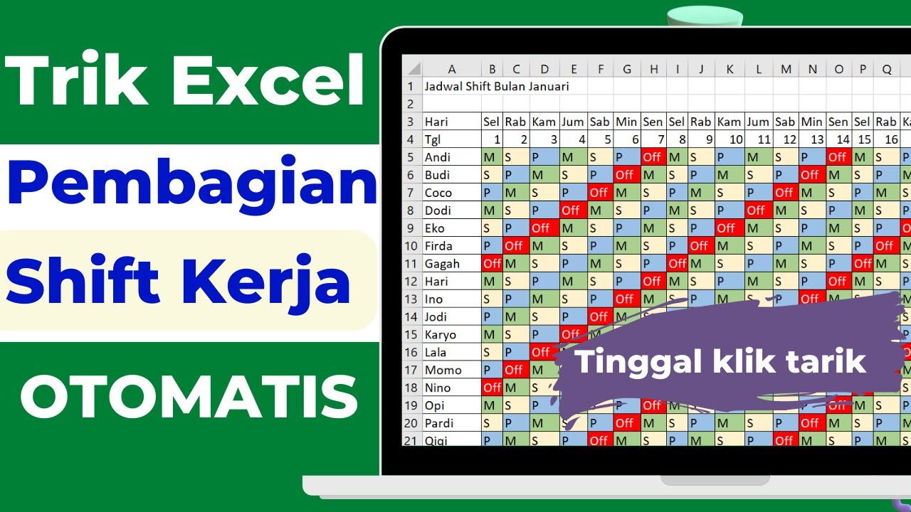 Trik Rumus Excel Pembagian Shift Kerja yang Cepat dan Otomatis