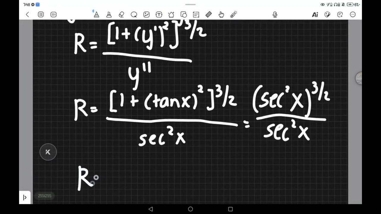 DIFFERENTIAL CALCULUS: SLOPE AND RADIUS OF CURVATURE (sample 5-8)