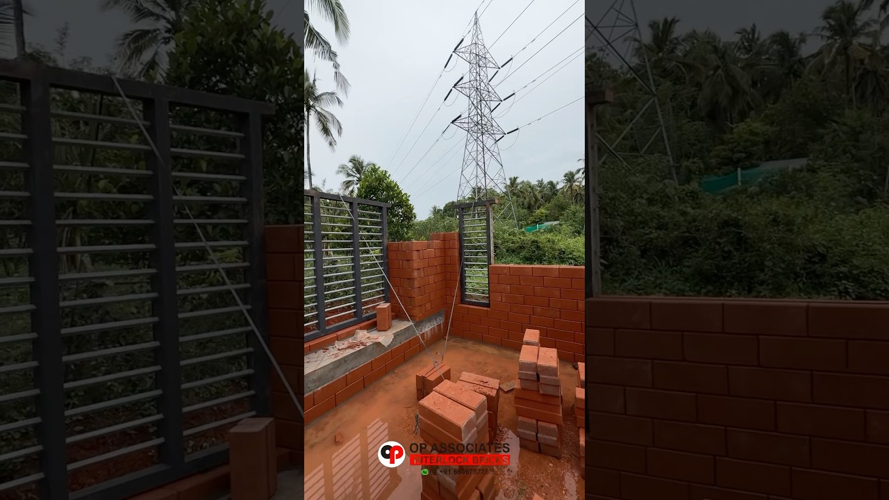 Soil solid laterite interlocking bricks house work #bricks #construction #interlockingbrick #home