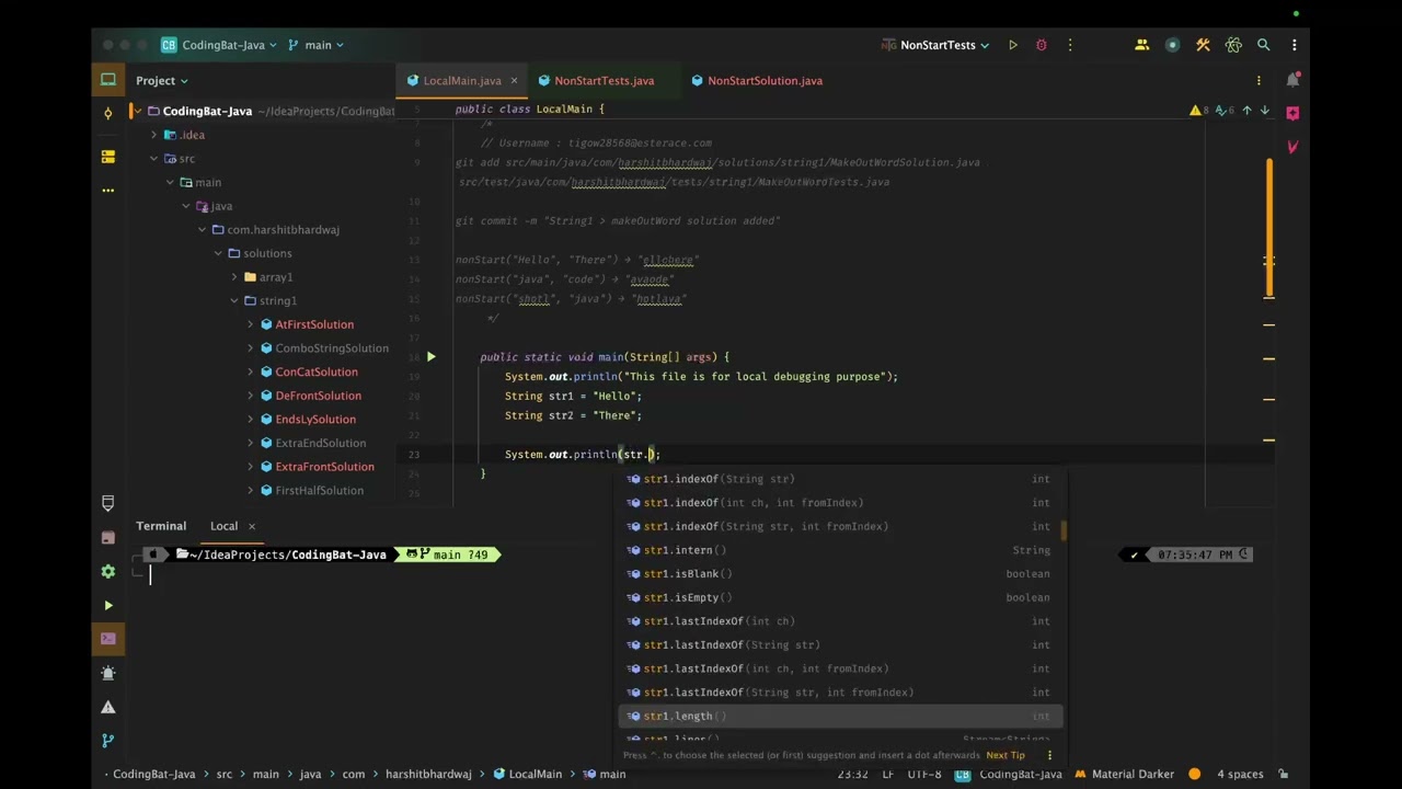 CodingBat Java | String-1 Section | nonStart