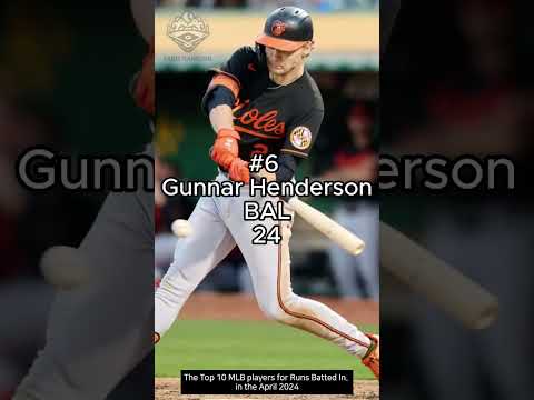 The Top 10 MLB players for Runs Batted In(RBI) Leaders in April 2024 #mlb #ranking #shorts #top10