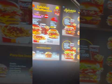 McDonald’s menu in Colombia 4000 cop (Colombian peso) equals 1 $usd