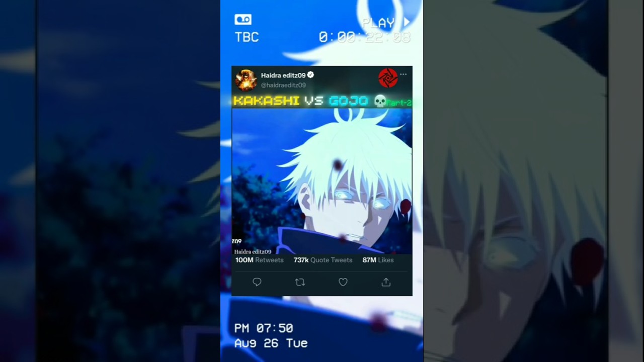 if Kakashi vs gojo 💀 part 2 #naruto #jujutsukaisen #viral