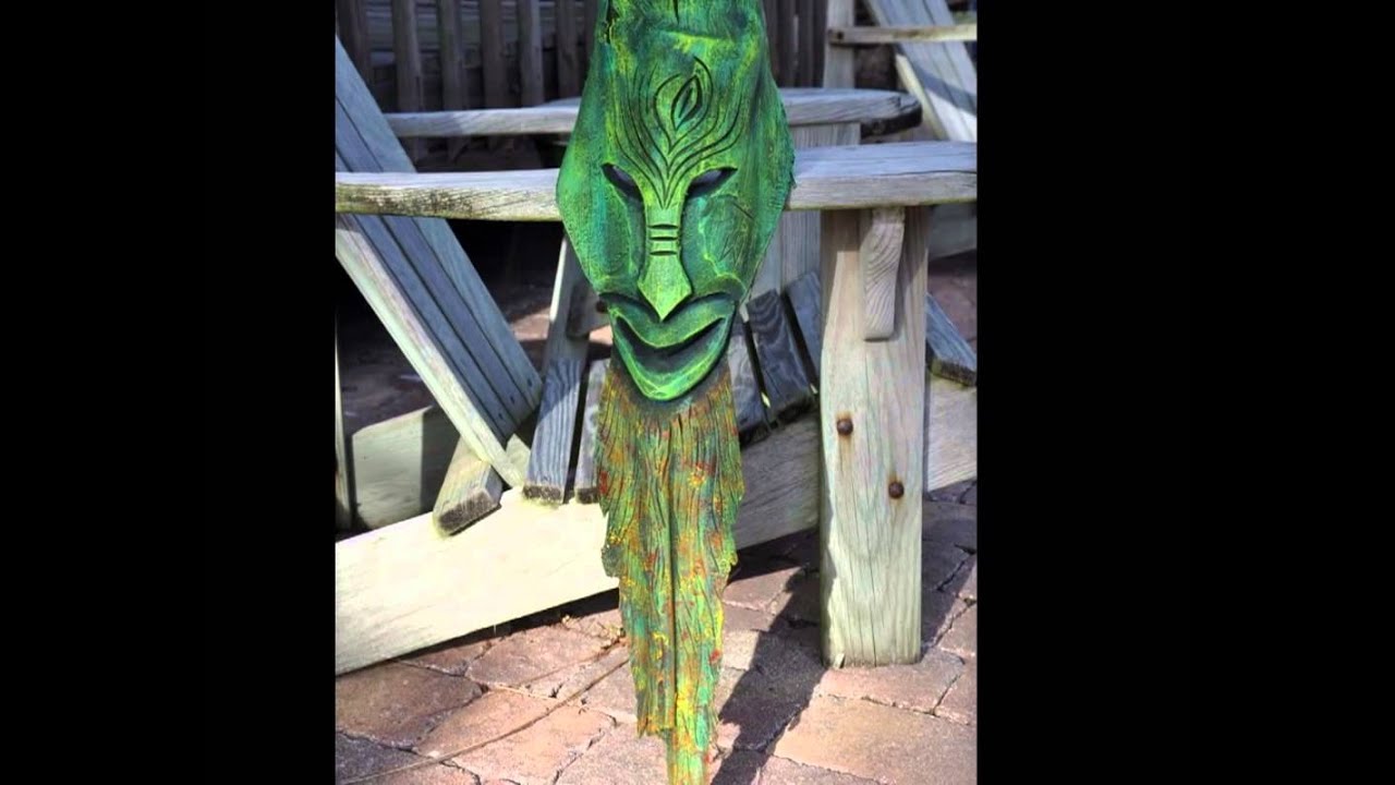 Tiki Mask carved from Palm Husk