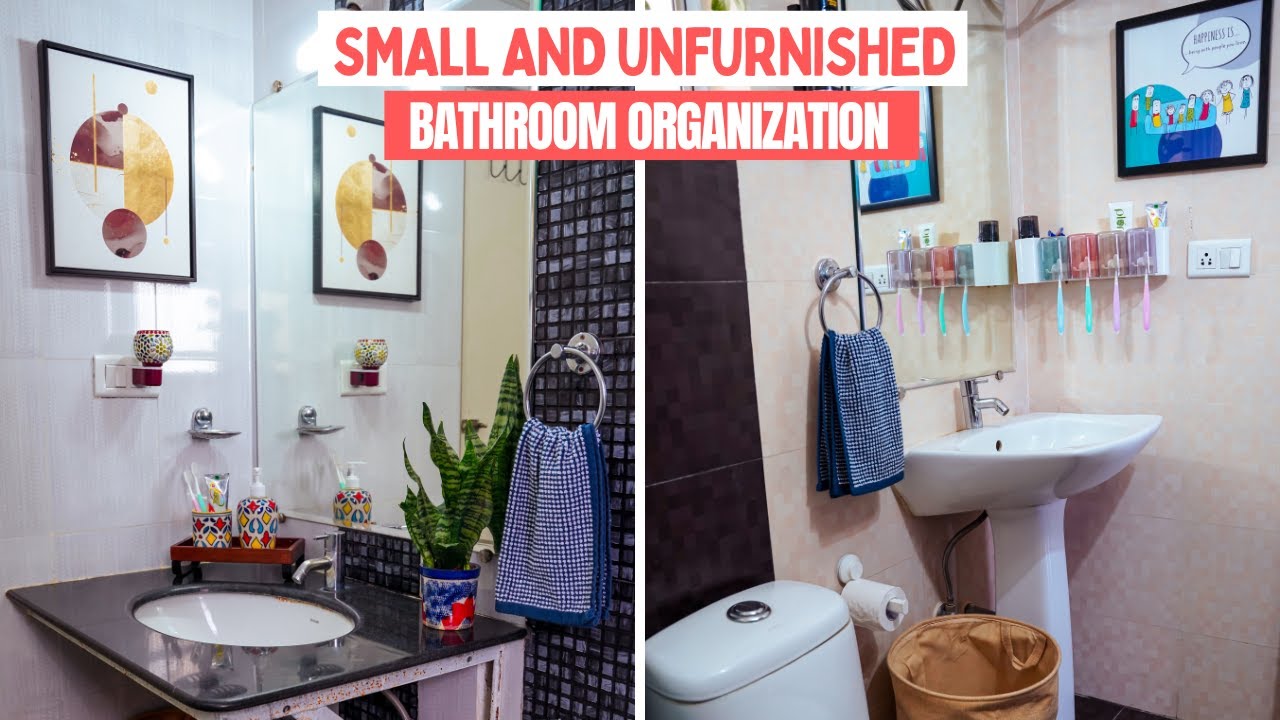 Small and Unfurnished Bathroom Organization Ideas | Renter-friendly Bathroom Organization