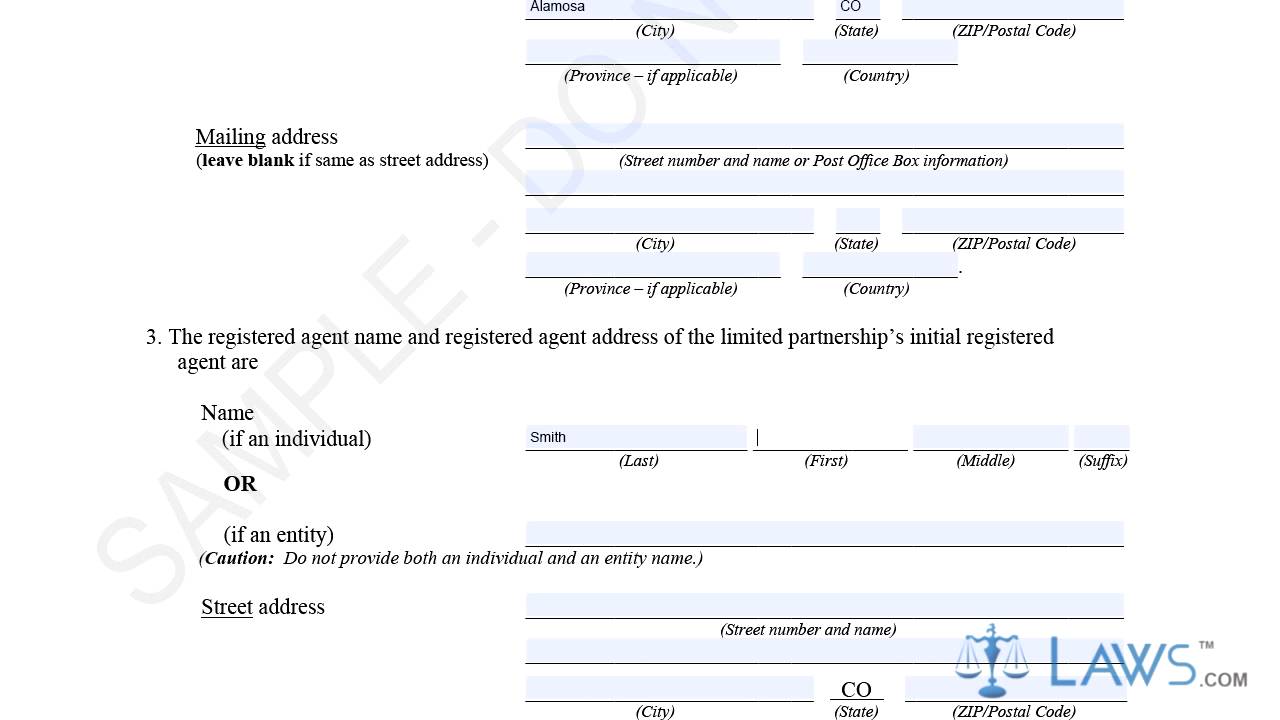 Certificate of Limited Partnership Sample