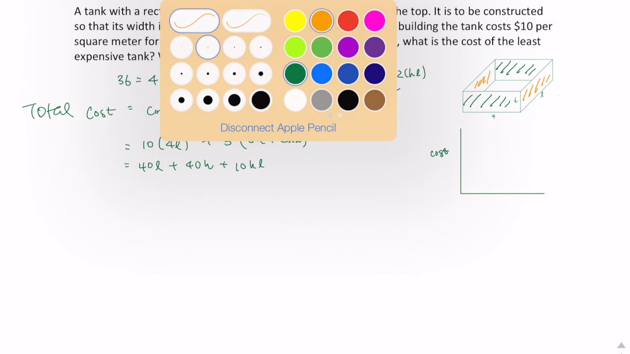 [HD] Optimization - Open Box & Cost Problem (Pre-Calculus version)