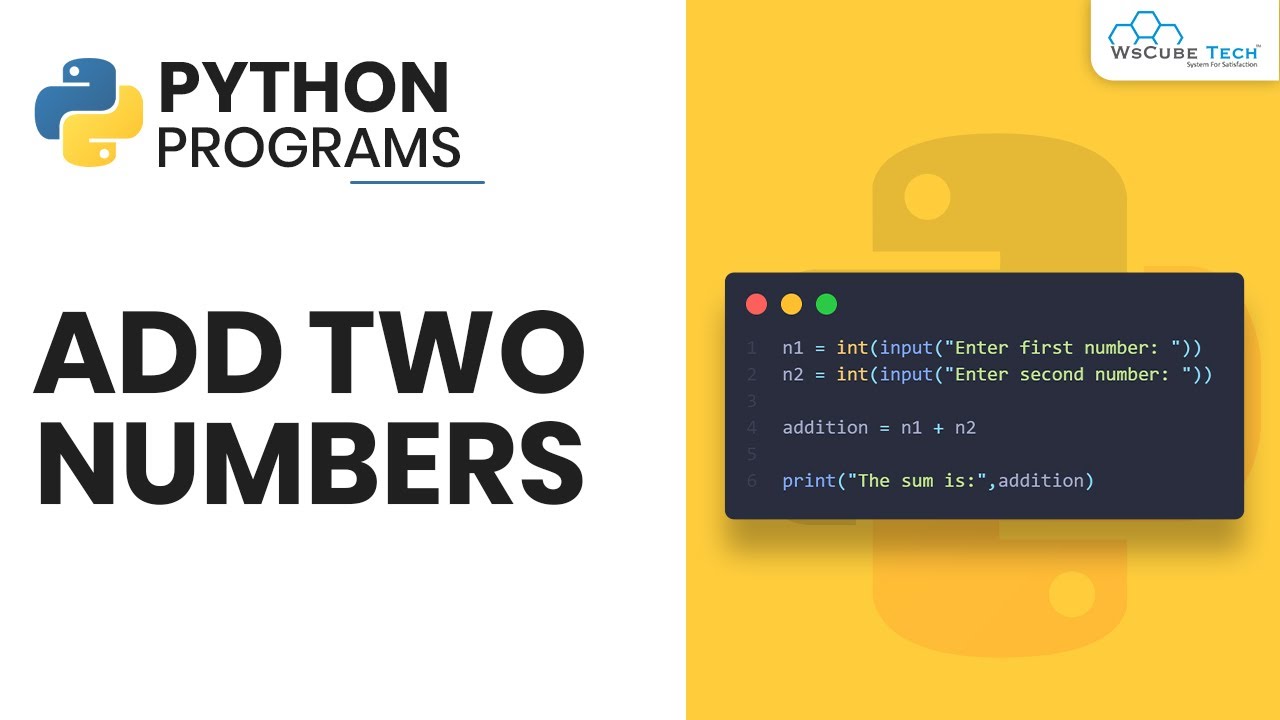 Python Program to Add Two Numbers (HINDI) - Python Programming
