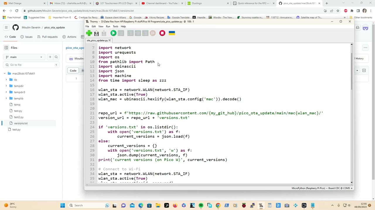 This video demonstrates how to do over-the-air (OTA) updating of a Pico W using Github.