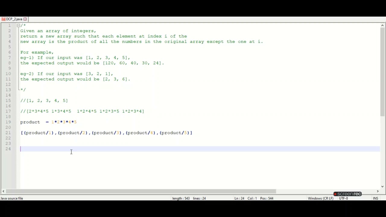 Daily Coding Problem #2