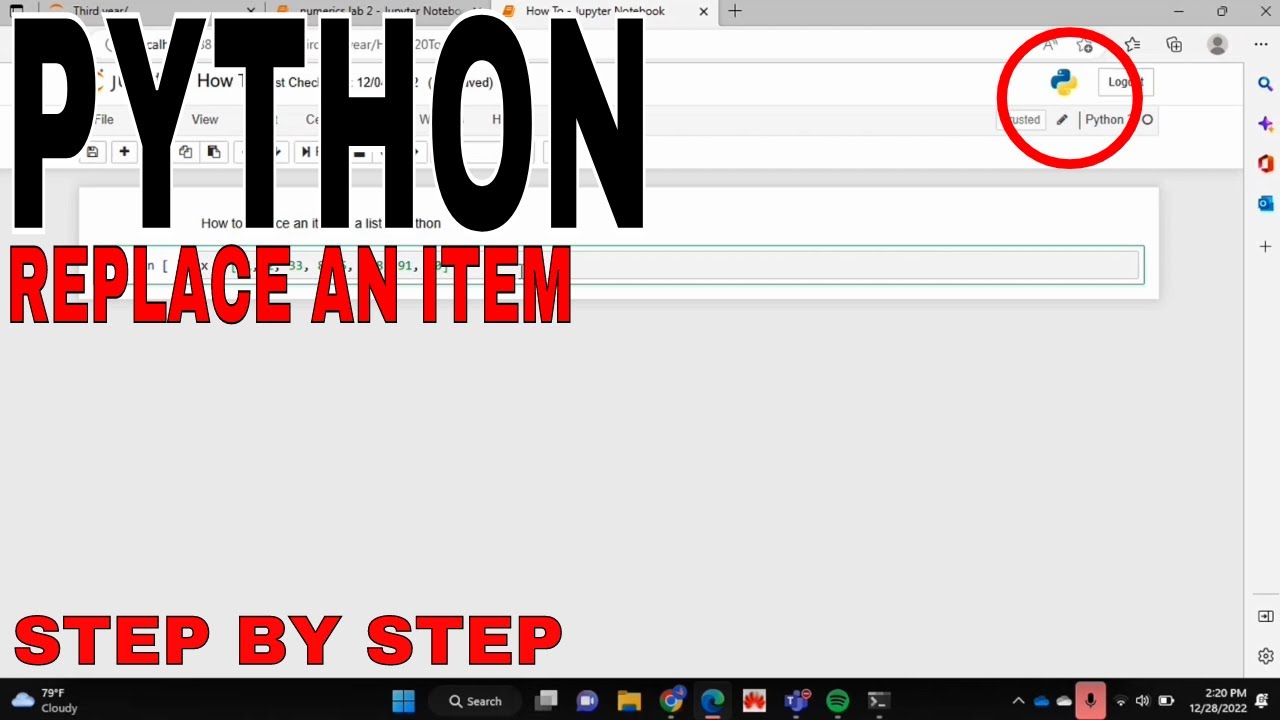 ✅ How To Replace An Item In A List In Python 🔴