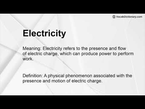 Electricity Meaning