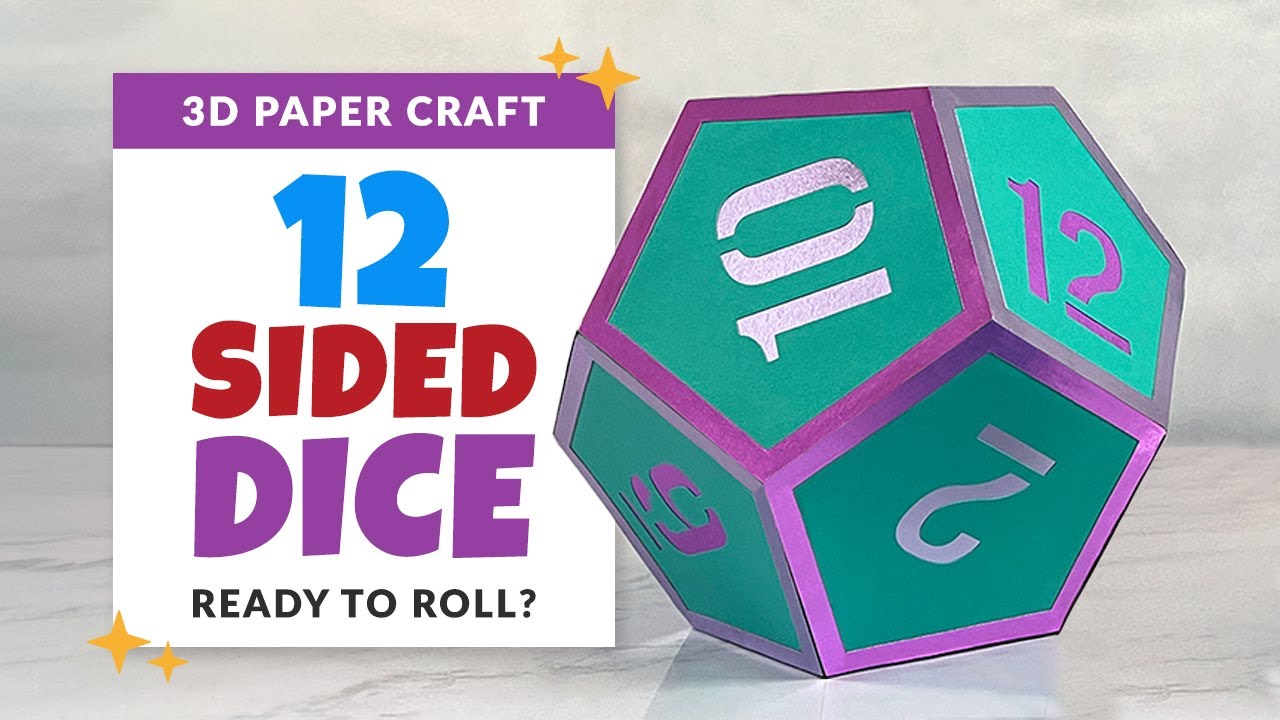 Make a 3D Paper D12 Dice | D12 Dice SVG Tutorial | Giant Paper Dice Cut File | Project 46/85