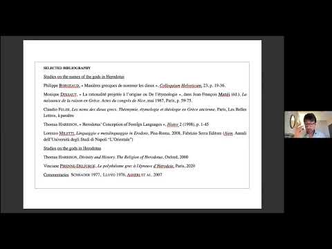 Claudio Felisi on the origins of the Greek gods' names