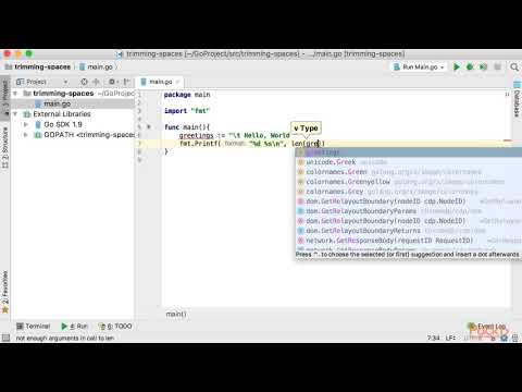 Learn Hands on with Go Trimming Spaces from Beginning and End of Strings|packtpub com - Mind Luster