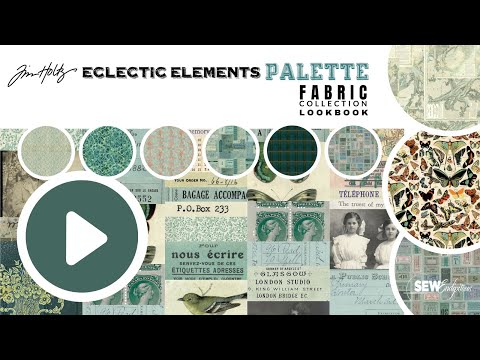 Tim Holtz Eclectic Elements Palette Teal Fabric Collection