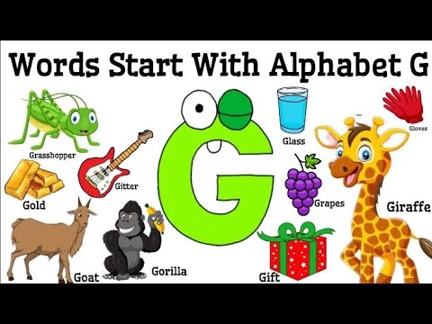 G for Gun | 15 Words Start with Alphabet G |Toddlers addition| Kids Basic learning| G for goat