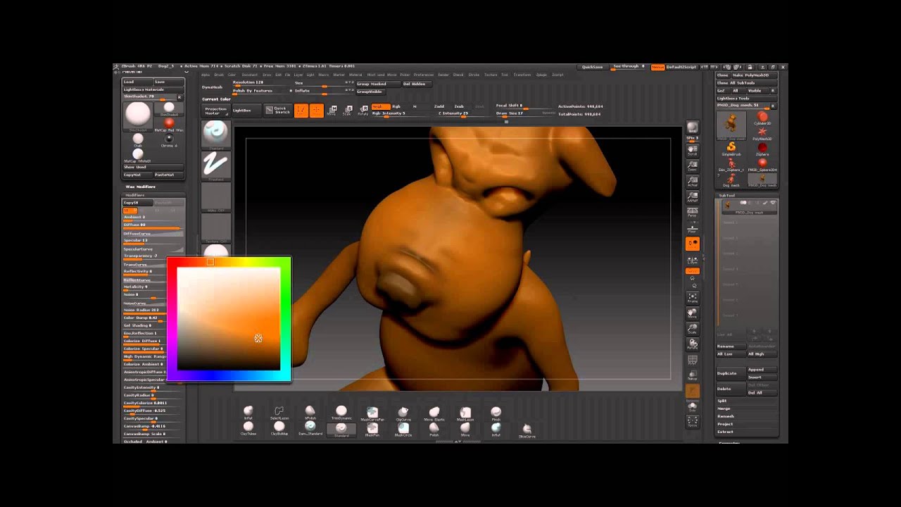 ZBrush Polypaint tutorial cartoon