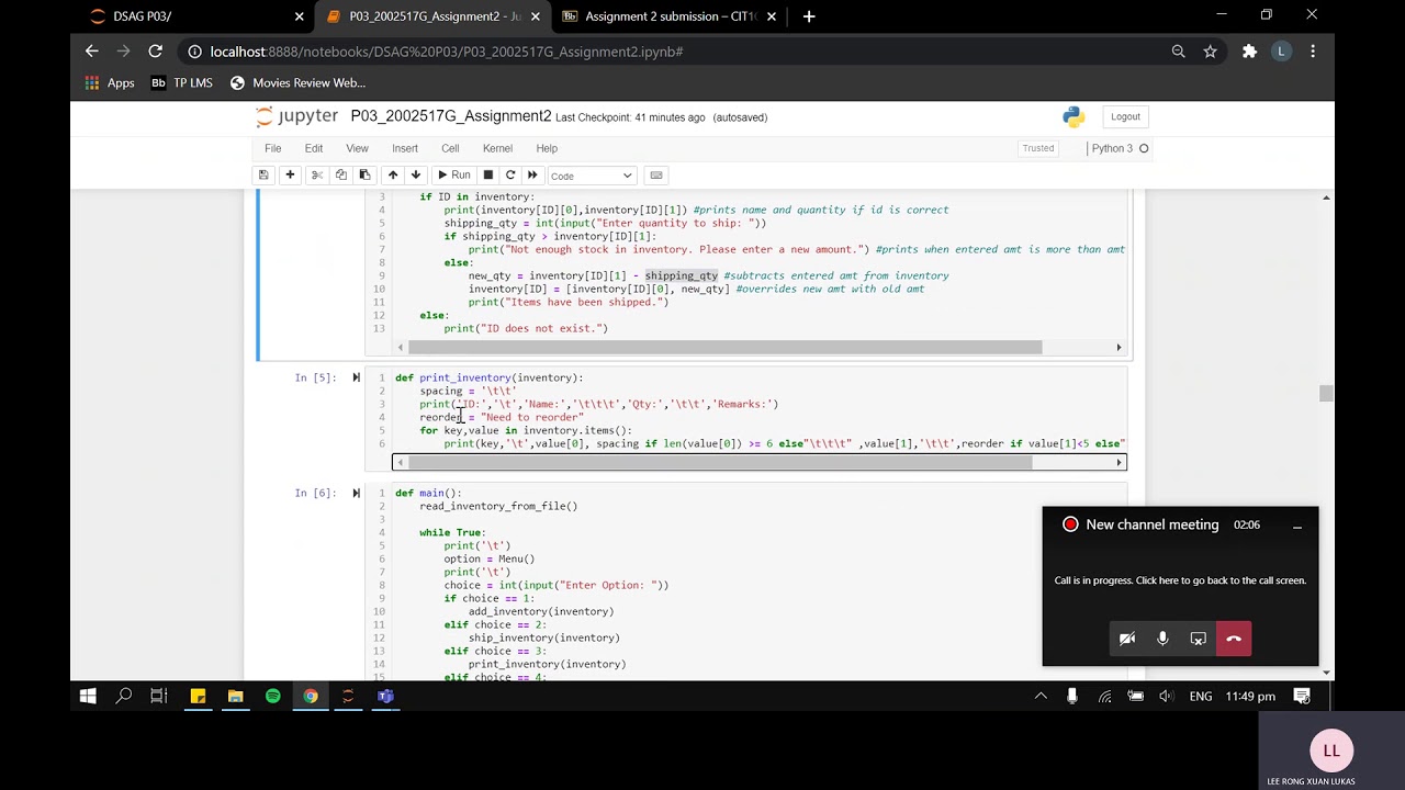 DSAG Assignment 2 recording