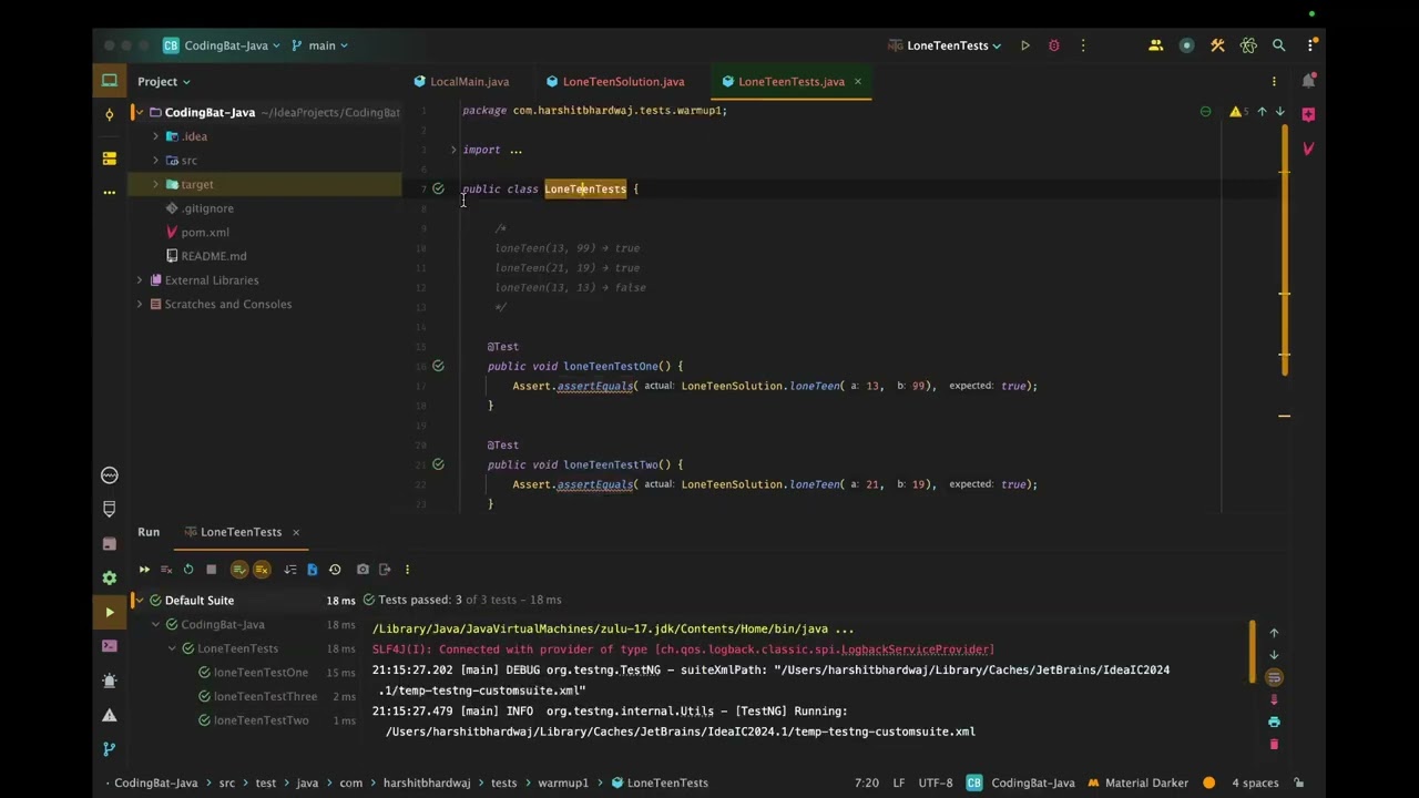 CodingBat Java | Warmup-1 Section | loneTeen Problem