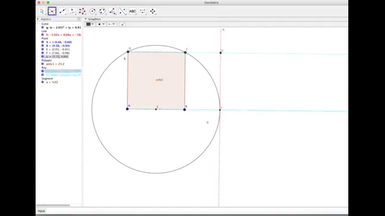 Constructing a Golden rectangle with GeoGebra