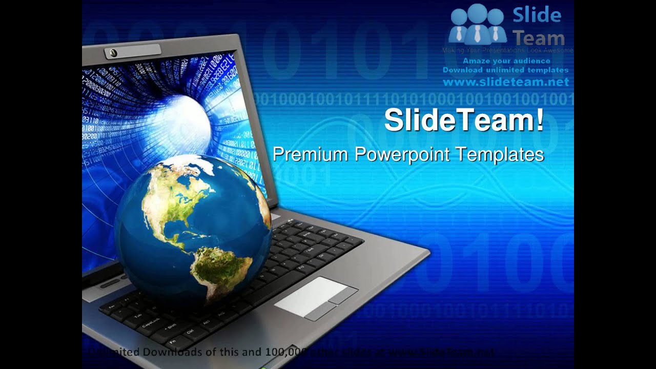Globe Placing On Laptop Computer PowerPoint Templates Themes And Backgrounds ppt designs