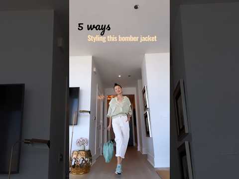 This bomber jacket is so versatile ( linked in comment) #styletips #womenover50#zarazara #shorts