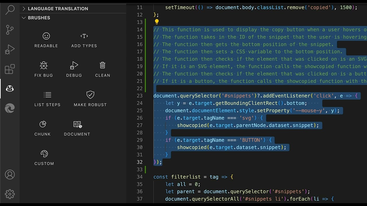 GitHub CoPilot Brushes