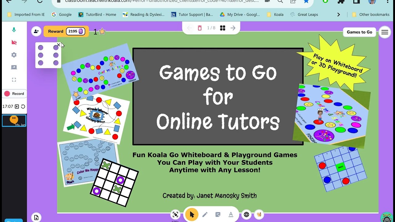 Koala Games to Go - Fun whiteboard and 3D practice games to use in Koala Go.