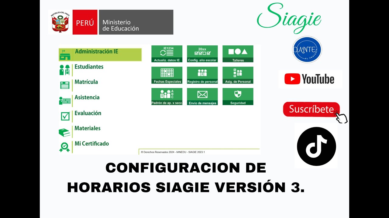 SIAGIE VERSION 3 SCHEDULE SETTINGS.