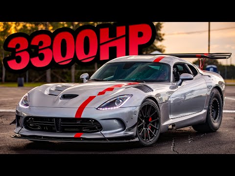 3300-HP Dodge Viper ACR Easily Hits 200 MPH in a Roll Race