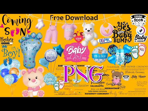 Baby Shower PNG Clipart | Baby Shower Clip Art PSD | Birthday Customizable Clipart Designs