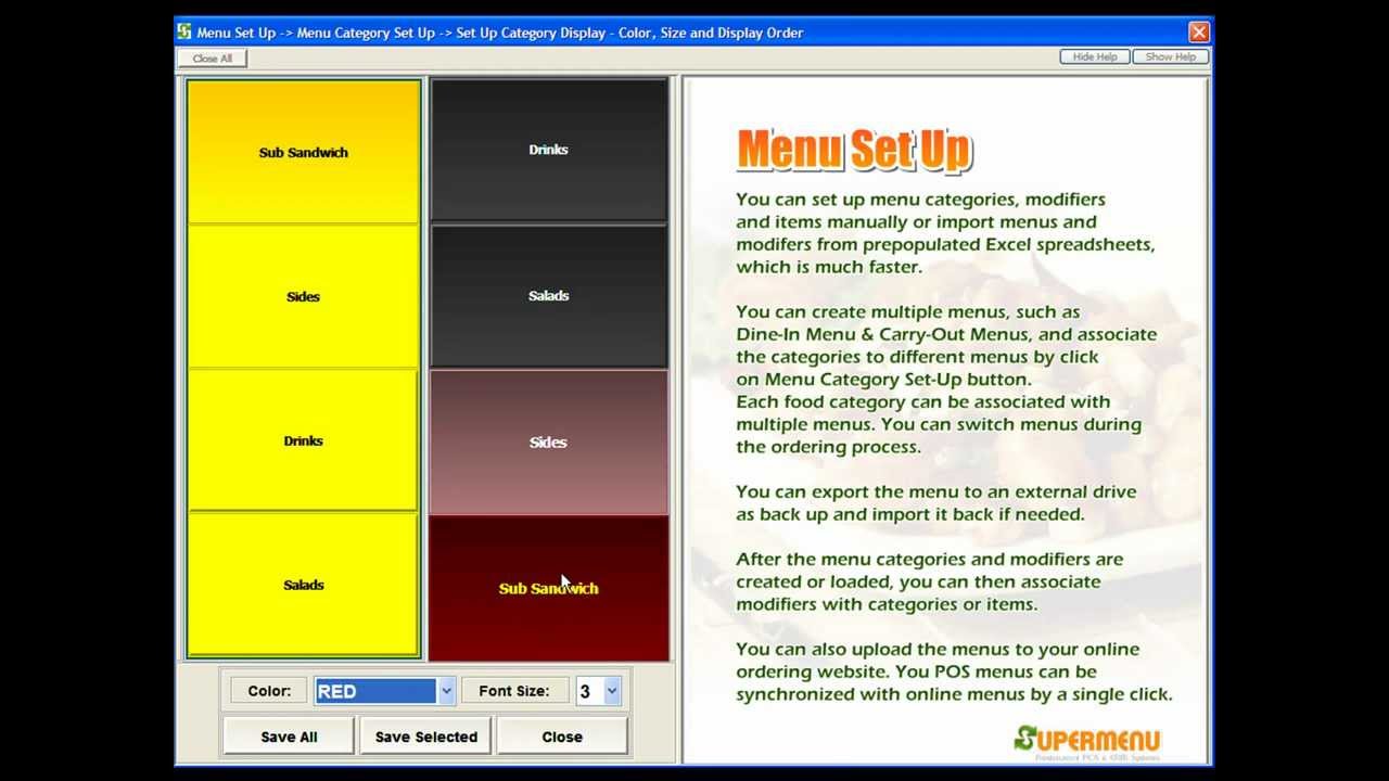 Supermenu - Category Setup