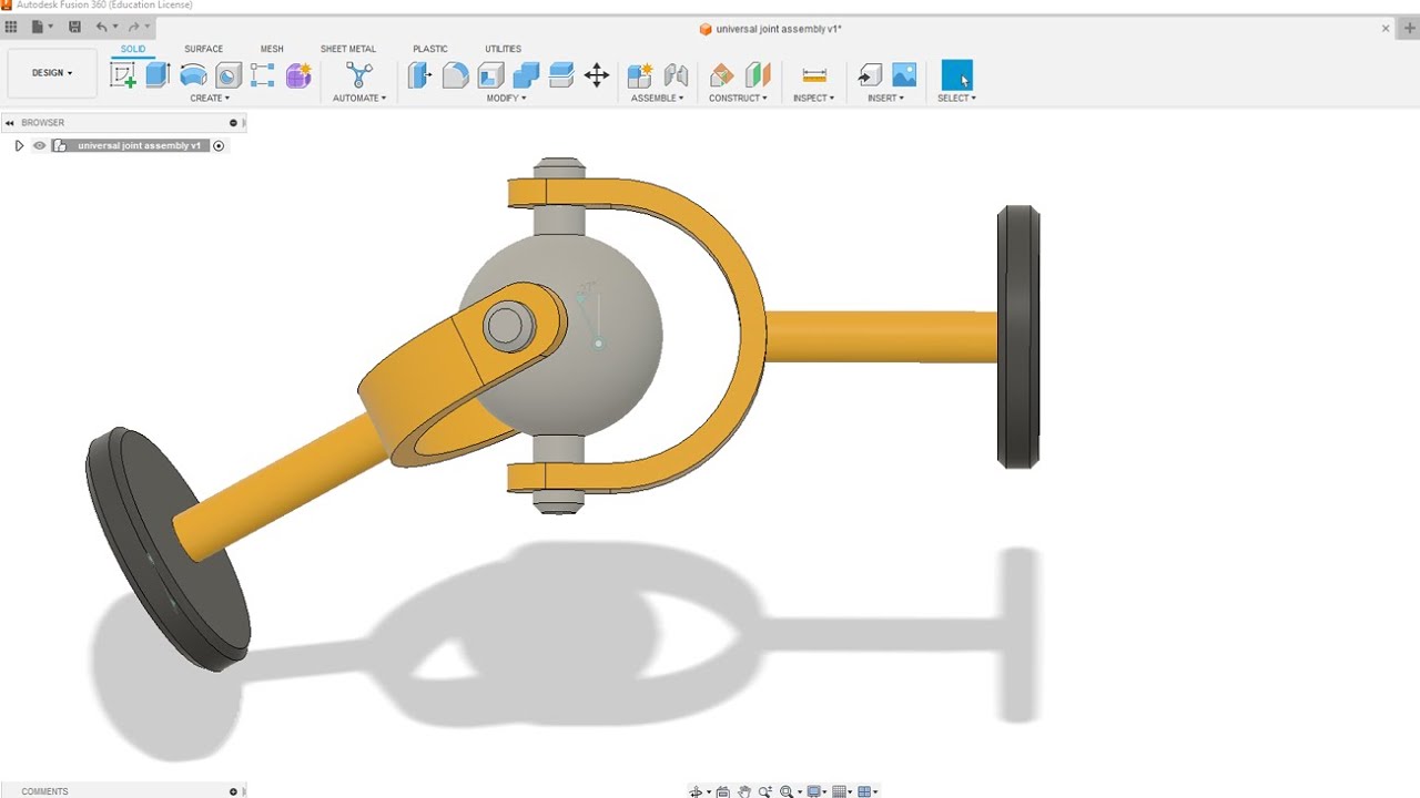 Fusion 360 assembly tutorial: The Universal Joint Animation