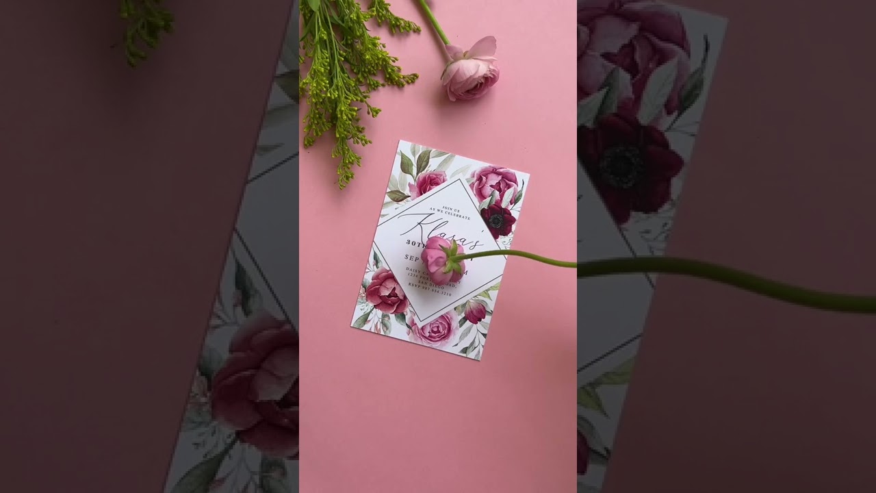 Create your own floral birthday invitation, quick and easy with Greetings Island