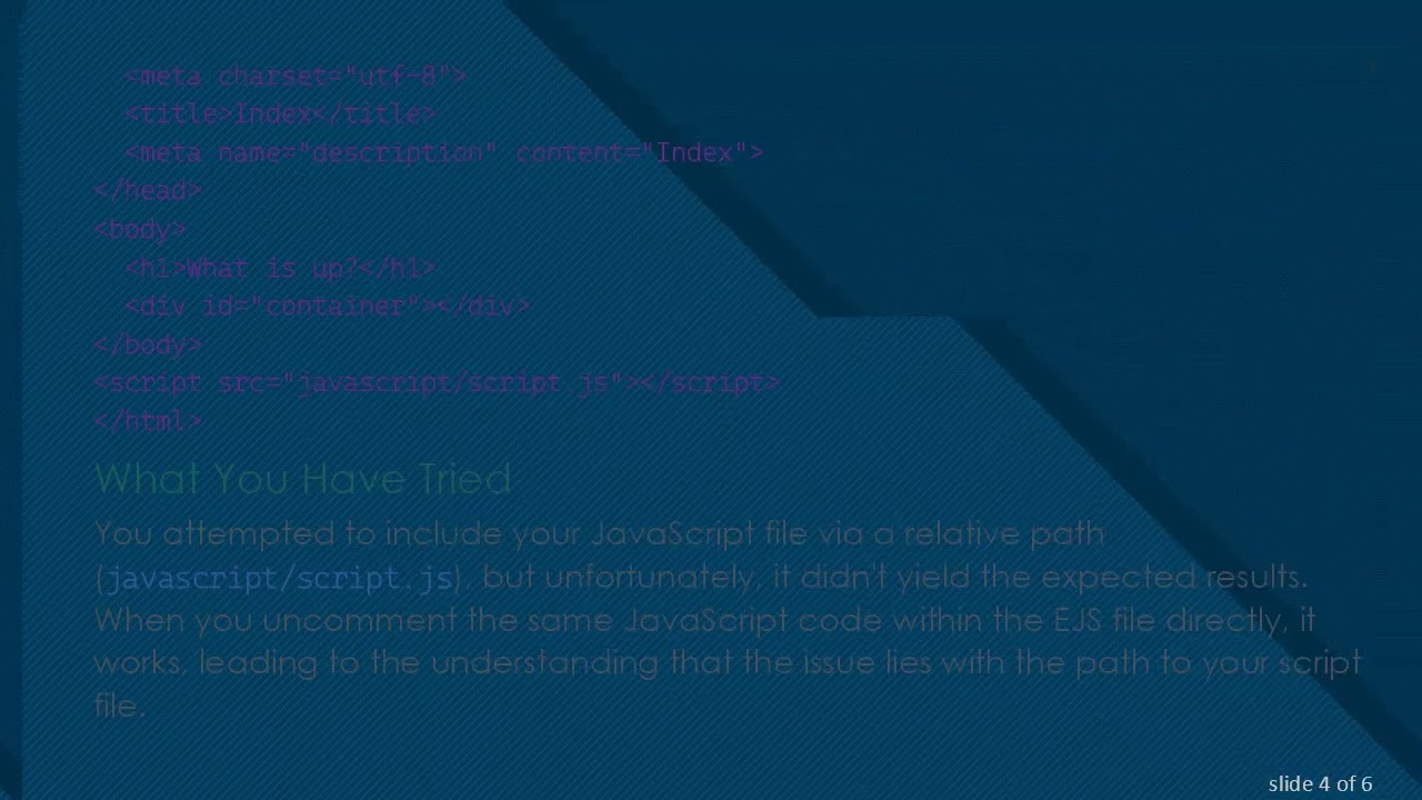 Why script.js is Not Loading in Your index.ejs: A Simple Fix