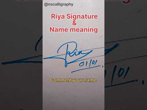Ria name signature and name meaning #shorts #nscalligraphy #signature #ria