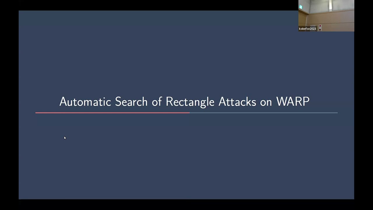 Session on Boomerang and Rectangle Attacks 2