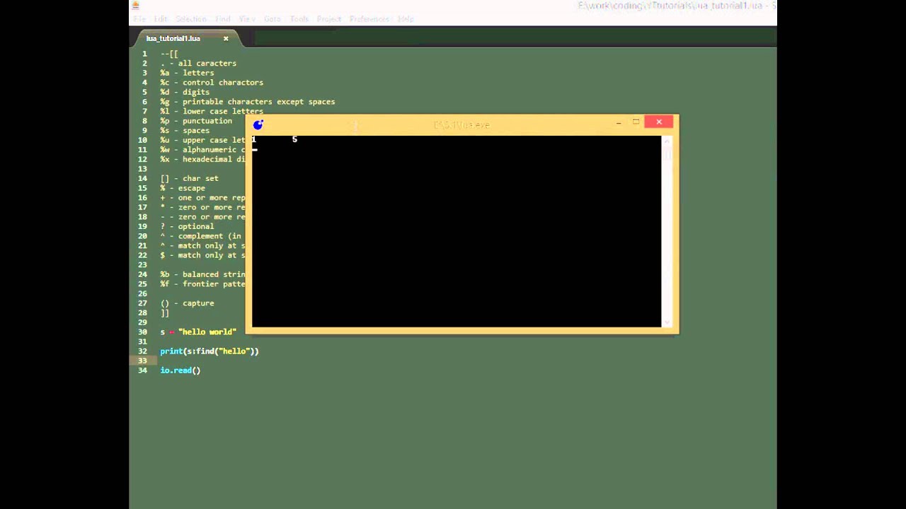 Lua Tutorial 18: The String Library Part 1