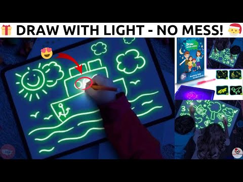 🎅LIGHT DRAWING BOARD - DRAW WITH LIGHT! CAPTIVATE YOUR CHILD FOR HOURS!🎁 GREAT GIFT IDEA! NO MESS!