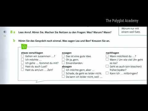 Netzwerk neu Kursbuch A2 Kapitel 1, 8a | Hören A2 | The Polyglot Academy | Learn German Language