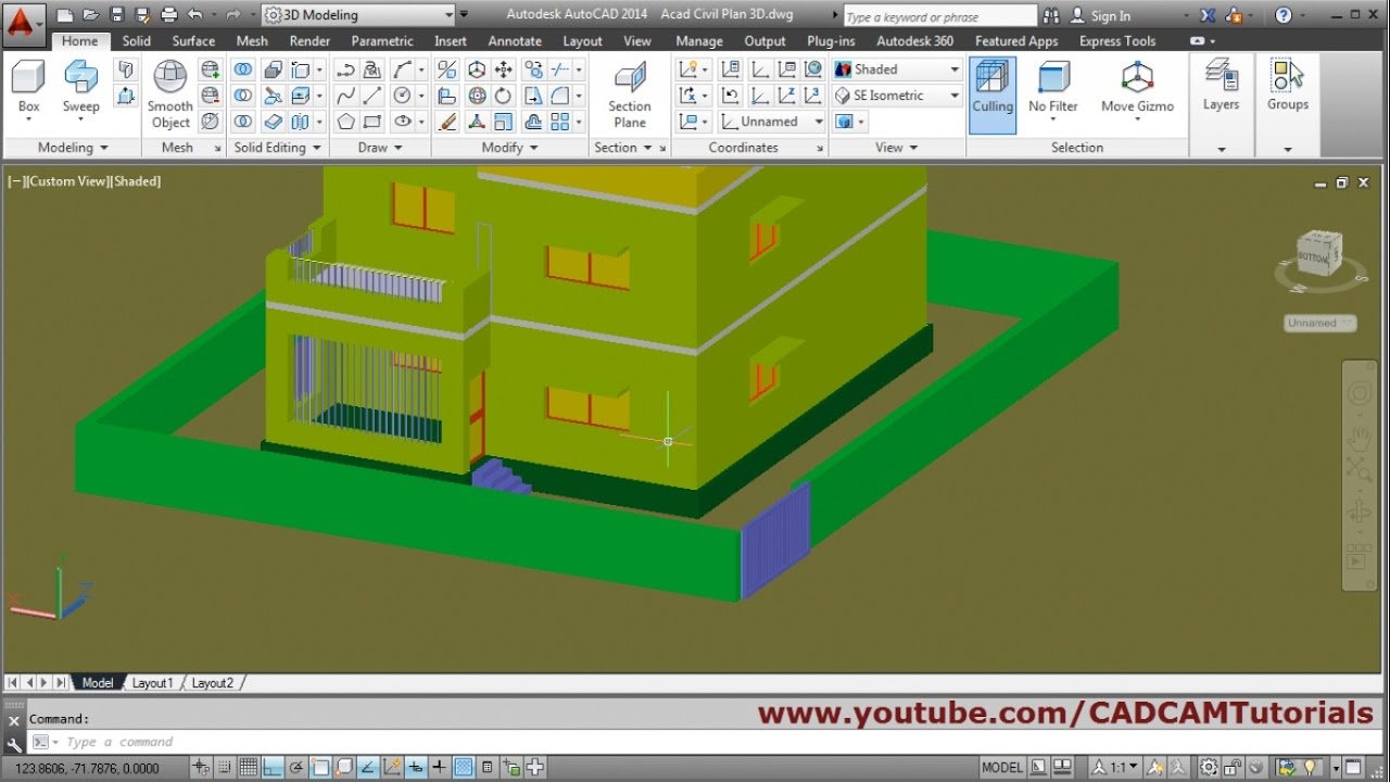 AutoCAD 3D House Modeling Tutorial Beginner Basic - 6
