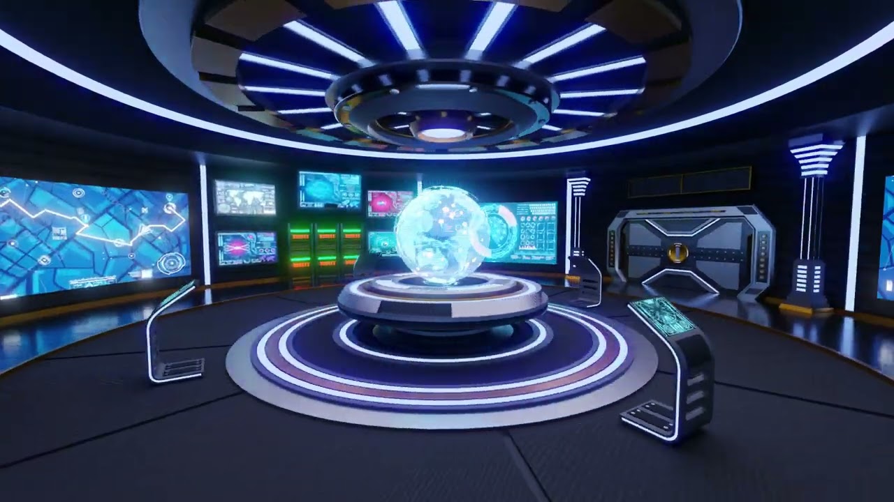 Sci Fi Command Room Interior 3D Model