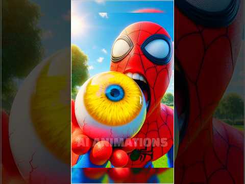 Spiderman transformation Into giant eyes man?! spiderman vs sonic vs goku #spiderman #goku #marvel