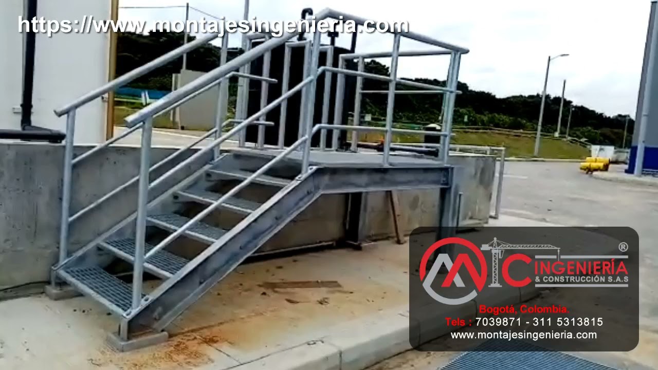 Pasarelas de acero, escaleras y puentes metálicos para instalaciones industriales en toda Colombia