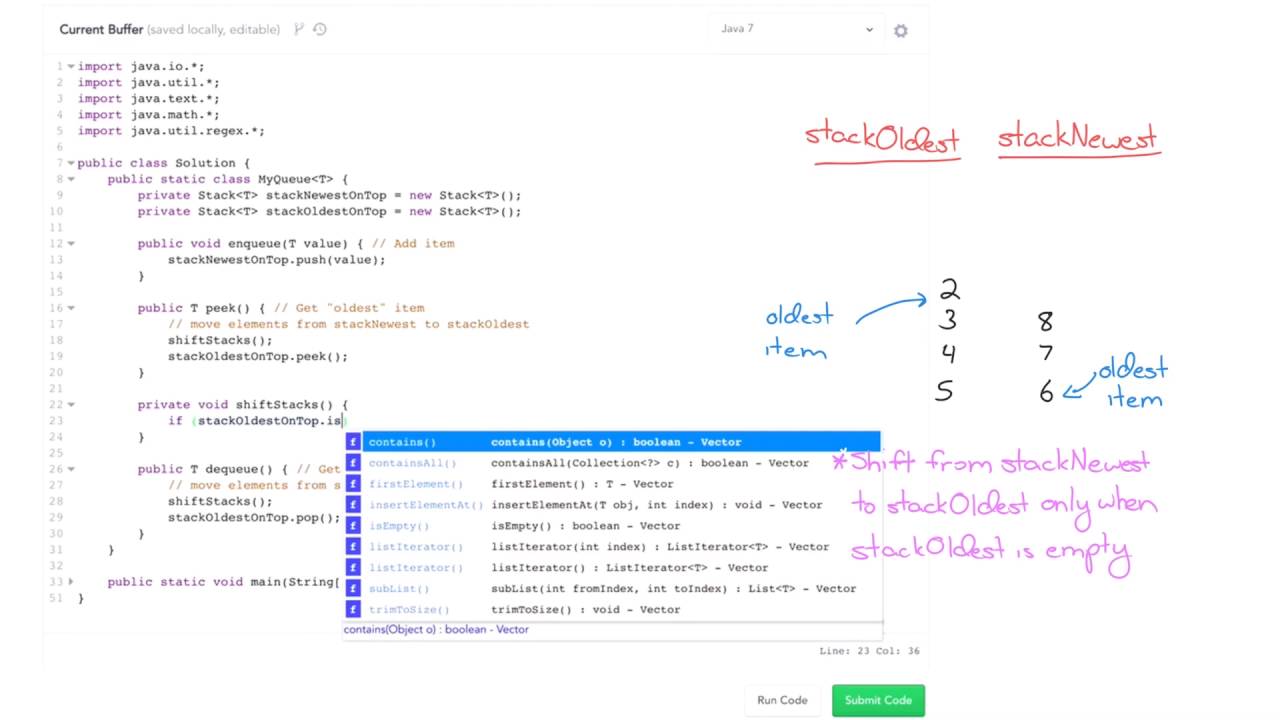 Data Structures: Queue With Two Stacks