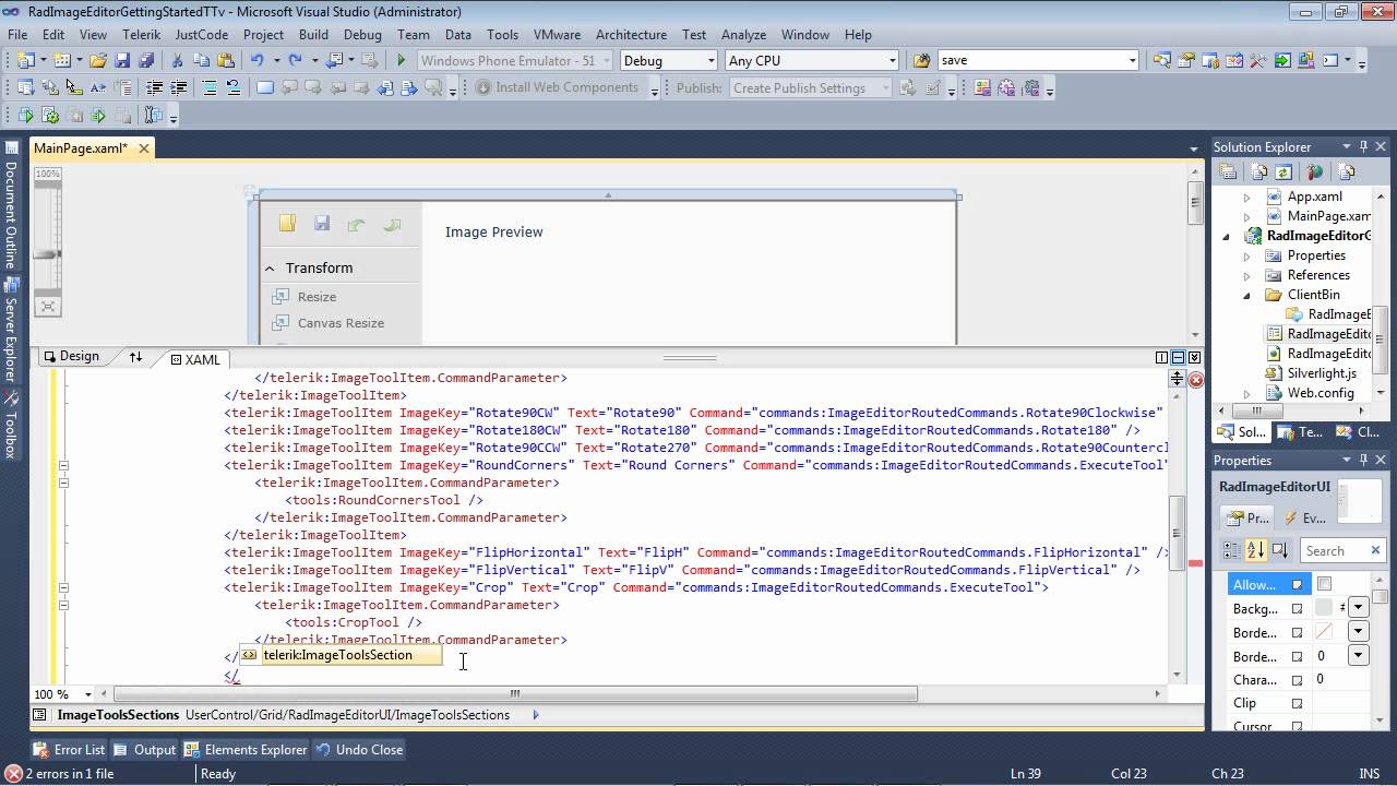Image Editor - Part 1: Getting Started (Silverlight & WPF)
